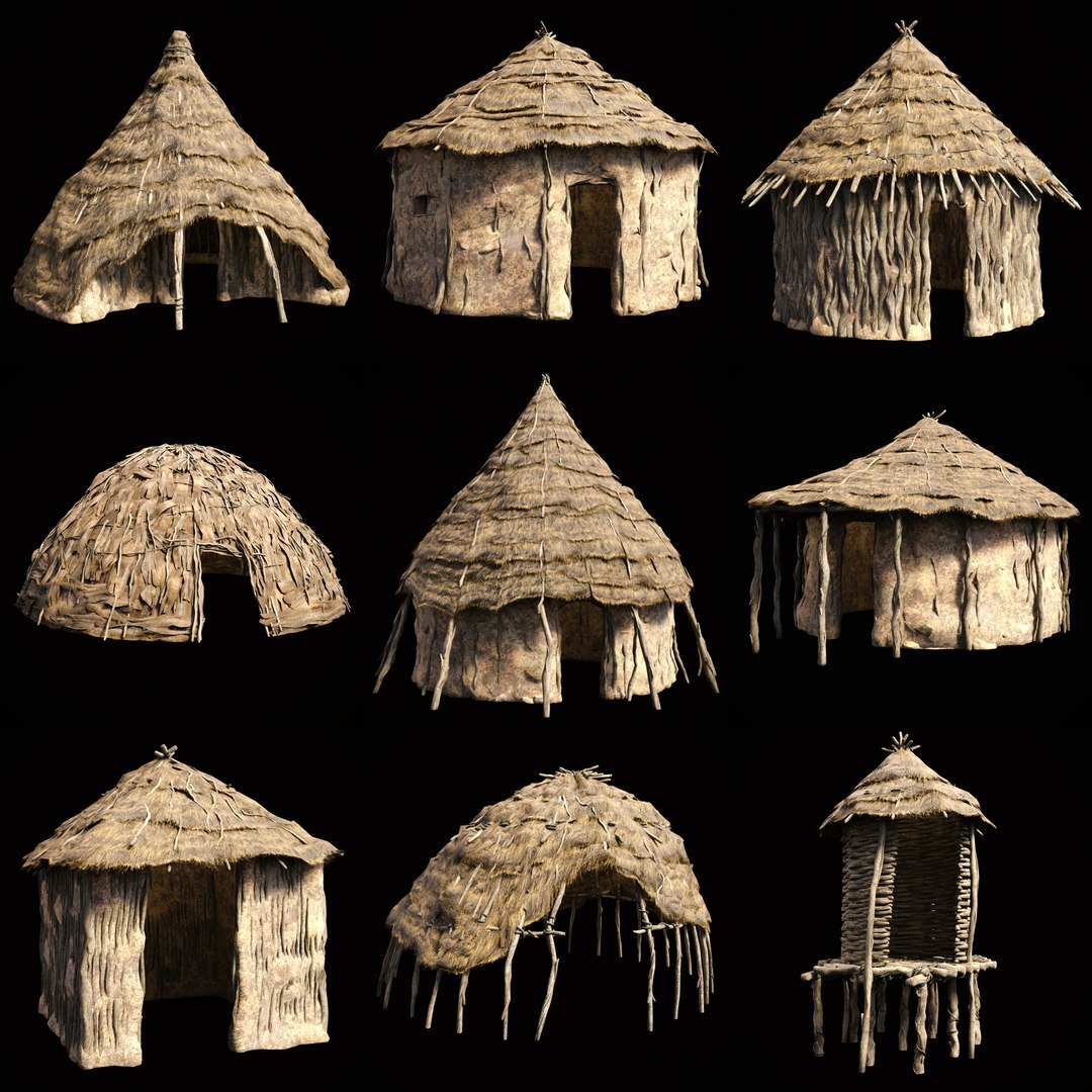 3D PRIMITIVE AFRICAN PRIMAL HUT SHELTER HOUSE COTTAGE COLLECTION model ...