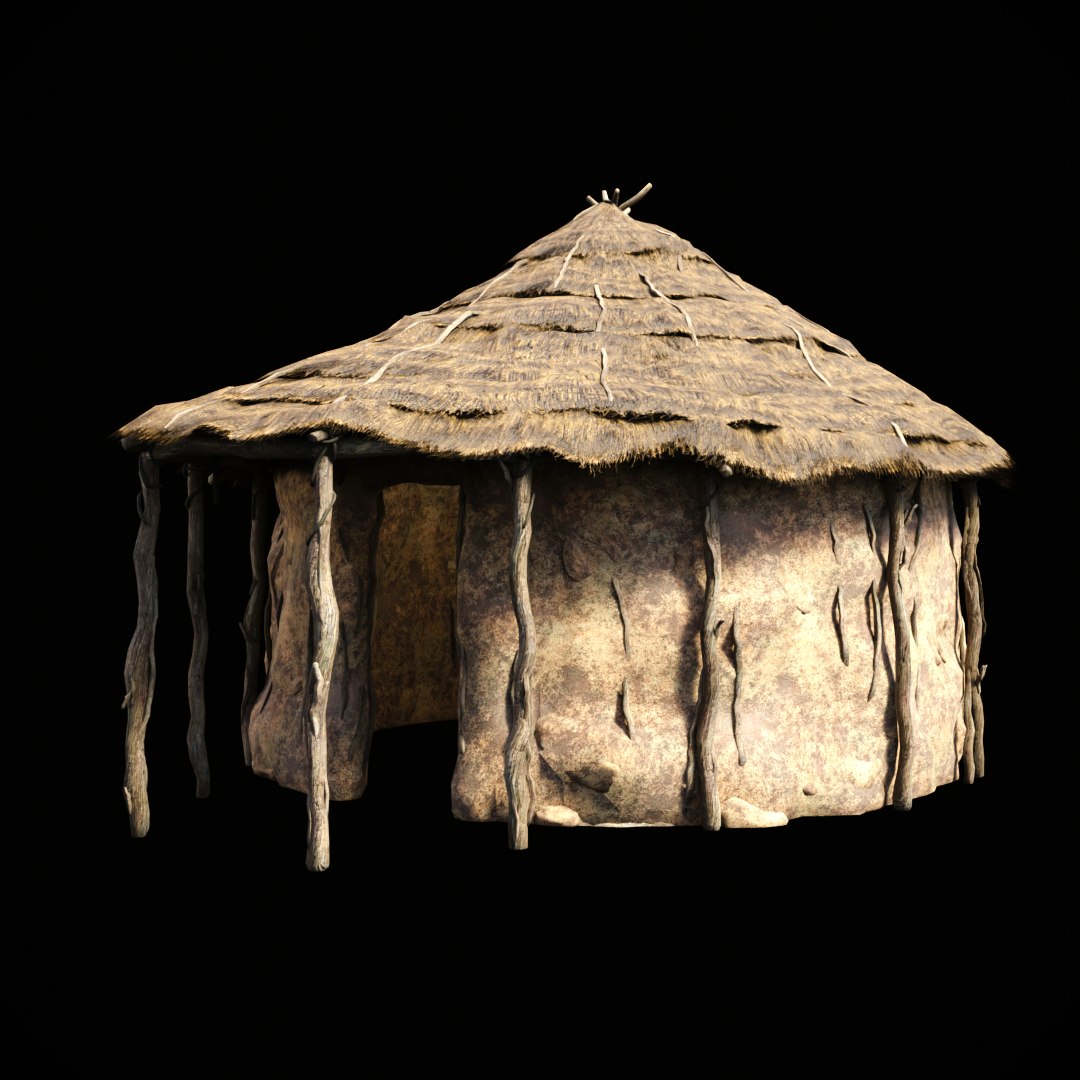 3D PRIMITIVE AFRICAN PRIMAL HUT SHELTER HOUSE COTTAGE COLLECTION Model ...