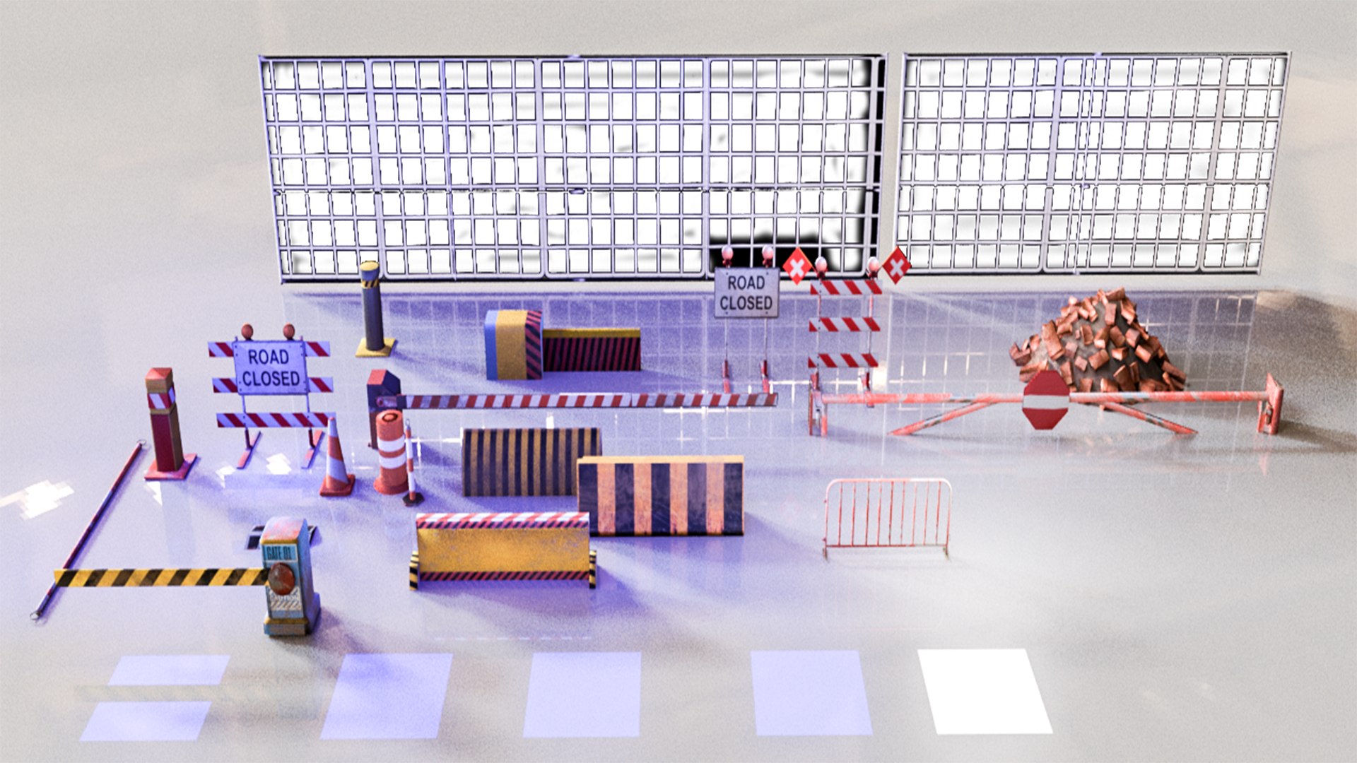 Props Road And Parking Low Poly Model - TurboSquid 2195015