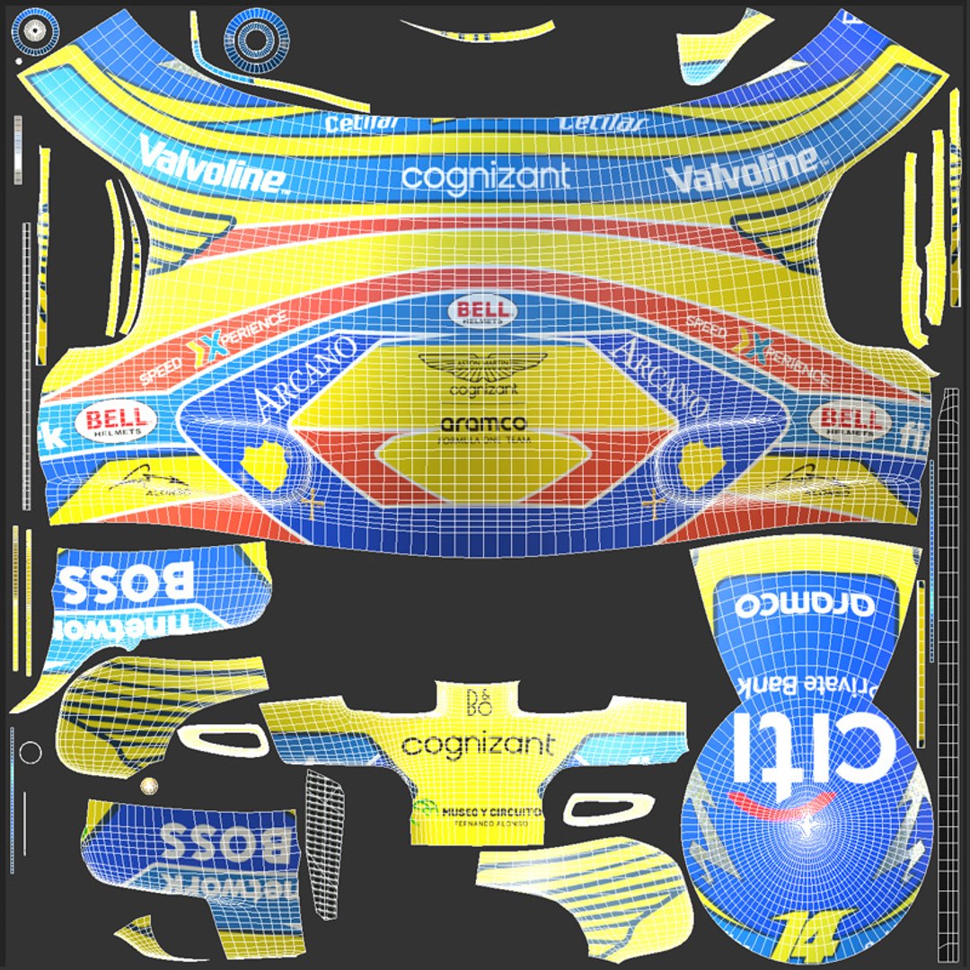 F1 Fernando Alonso Helmet 2024 3D Model - TurboSquid 2251906