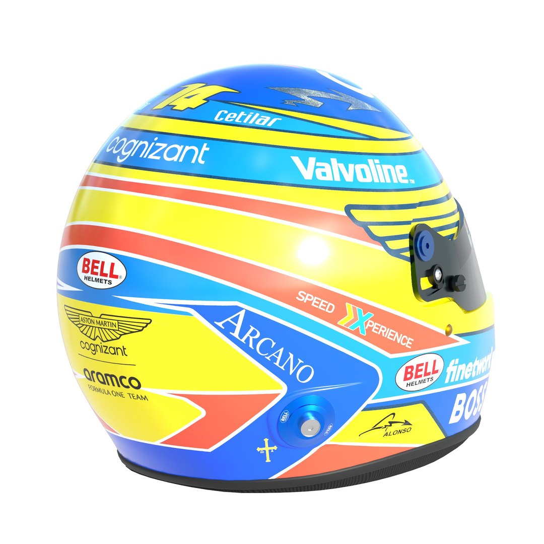 F1 Fernando Alonso Helmet 2024 3D Model - TurboSquid 2251906