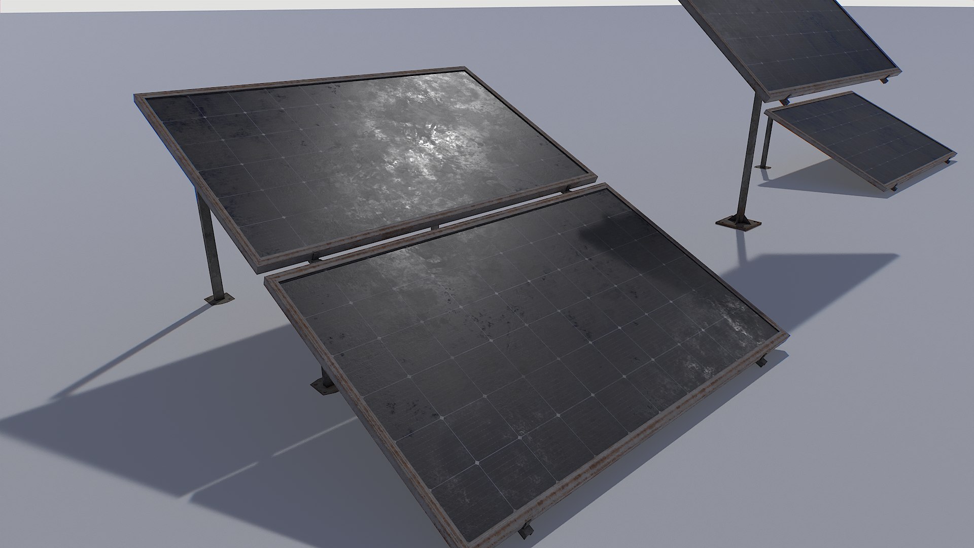 Old And Rusty Solar Panel Pack 3D - TurboSquid 2328300