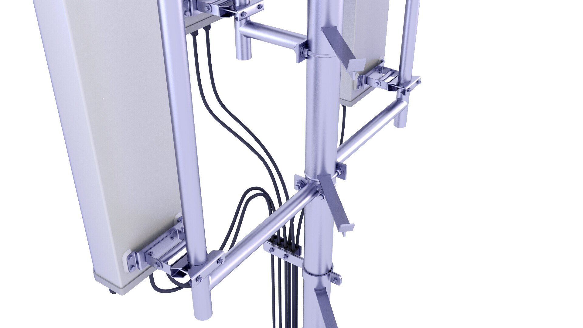 Rooftop Cellular Tower Station 69 And Base Station Box SET 3D ...