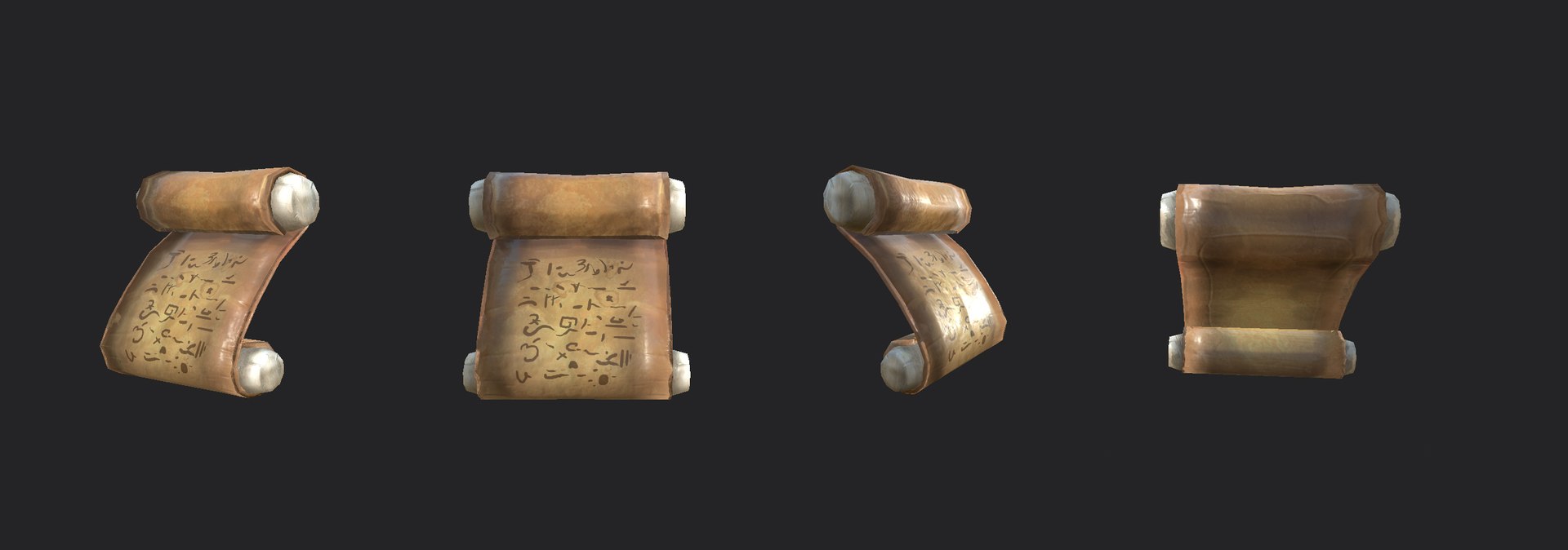 Low-poly Ancient Scroll 3D Model - TurboSquid 1405967