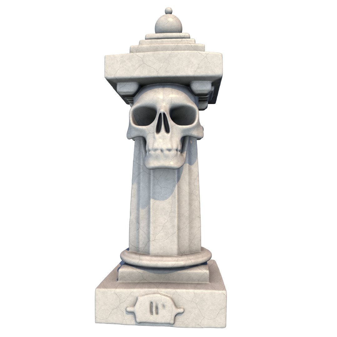 Temple Stone Skull Pillar 4 3D Model - TurboSquid 2417062