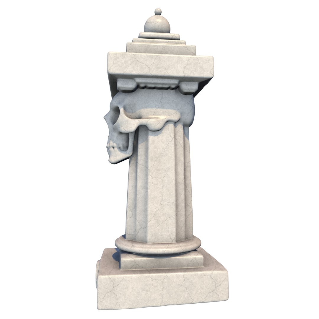 Temple Stone Skull Pillar 4 3D Model - TurboSquid 2417062