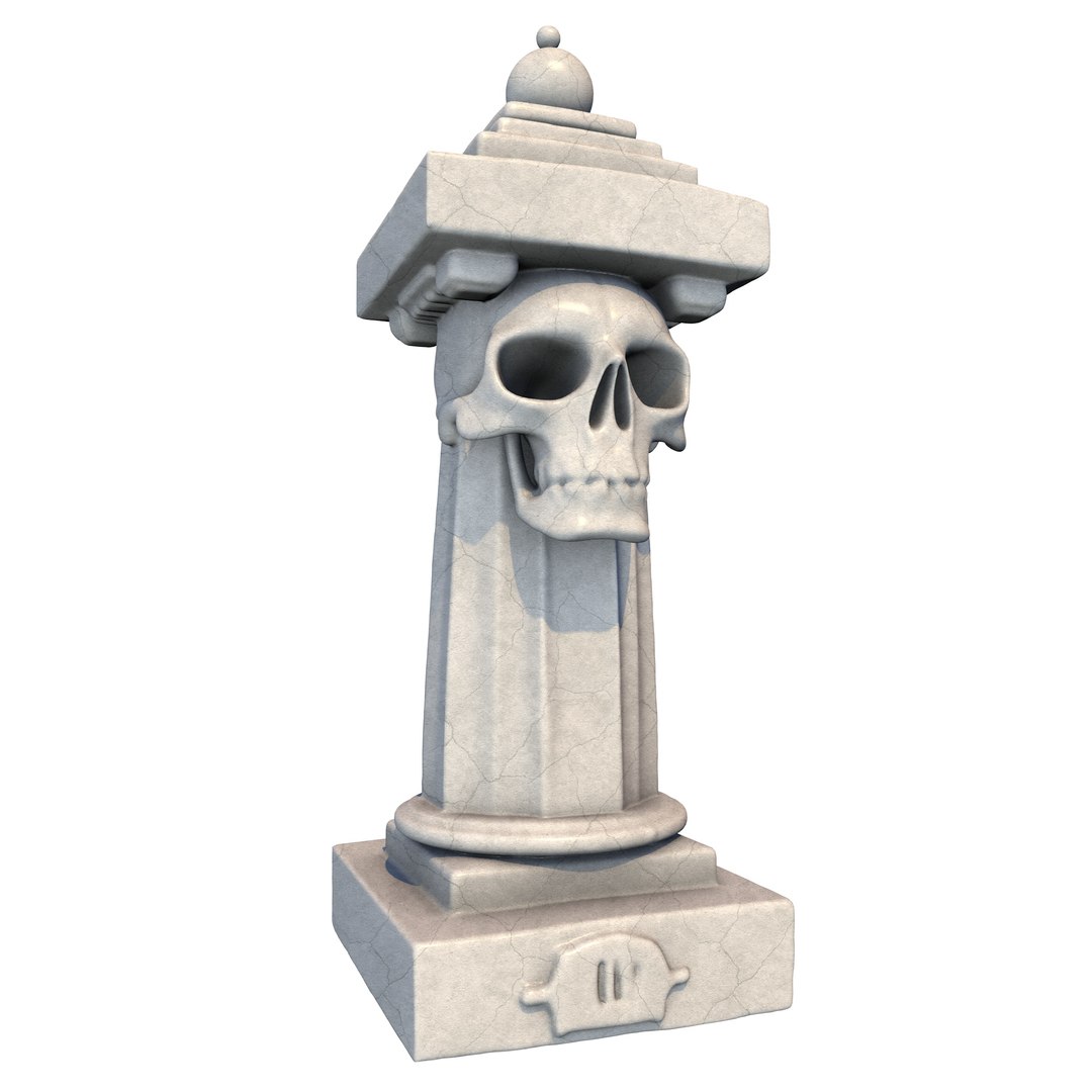 Temple Stone Skull Pillar 4 3D Model - TurboSquid 2417062