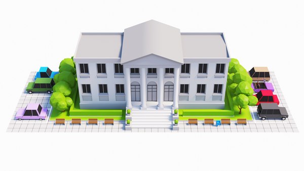 Cartoon Town Hall model - TurboSquid 1872563