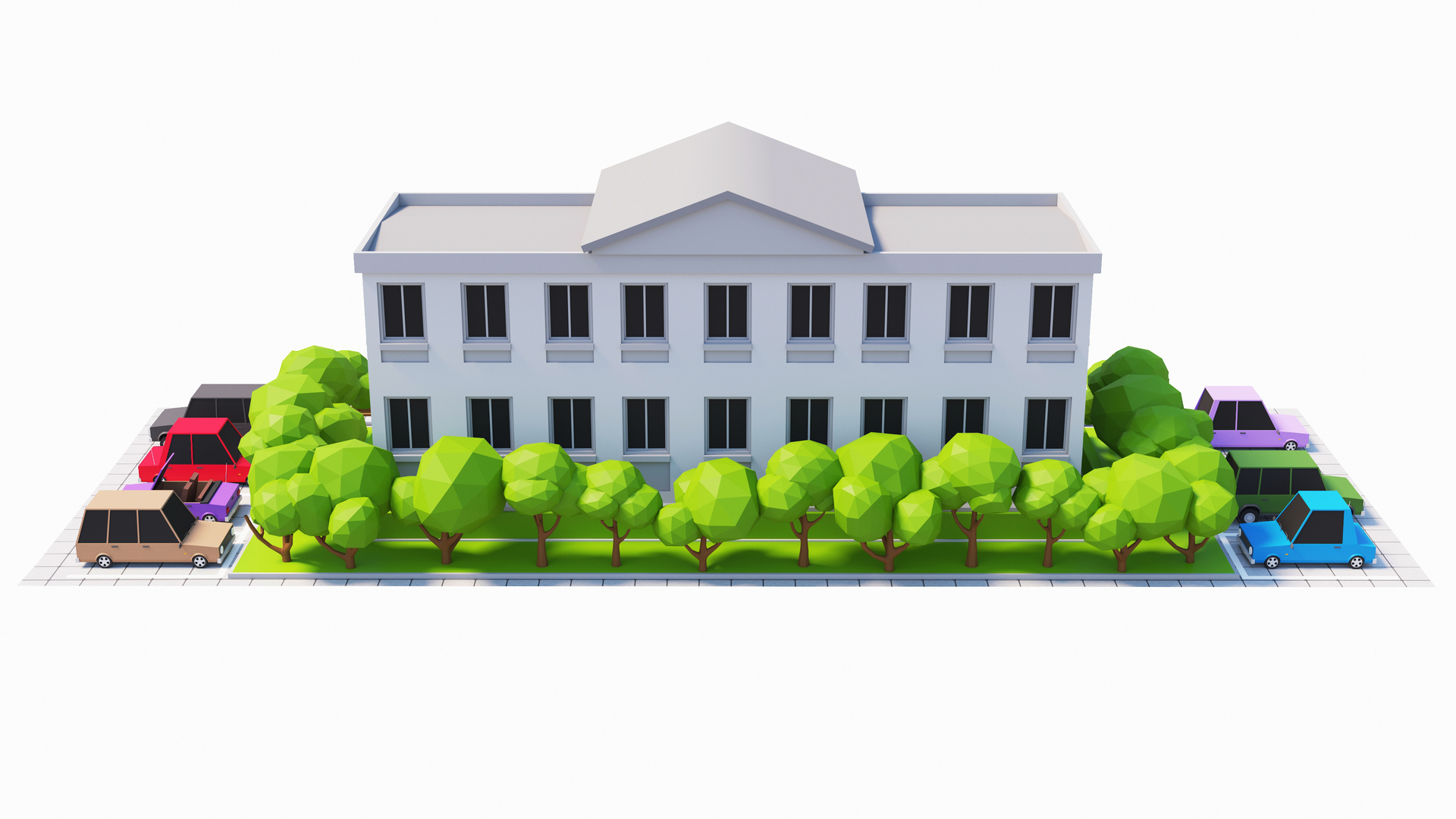 Cartoon Town Hall model - TurboSquid 1872563