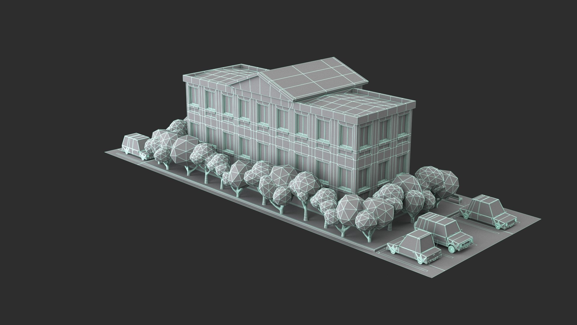 Cartoon Town Hall Model - TurboSquid 1872563