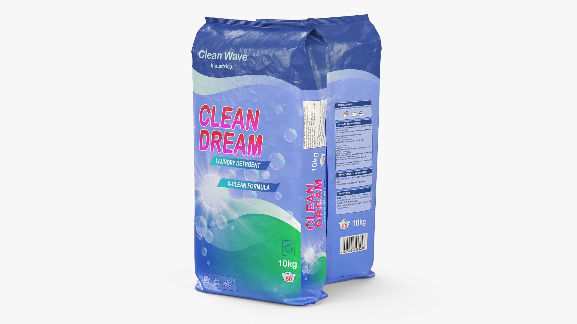 3D Model Plastic Bag Detergent Powder 10kg - TurboSquid 2409944