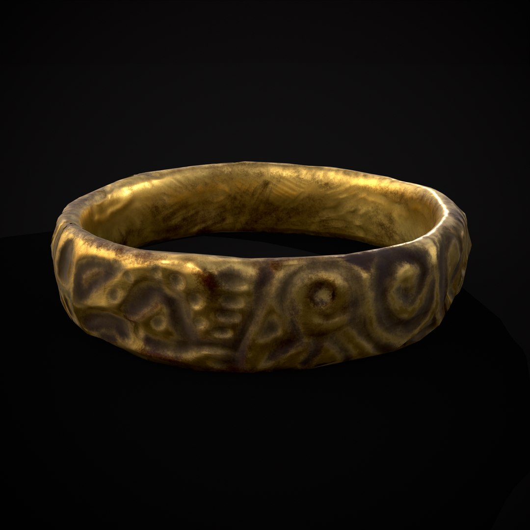 3D model Medieval Carved Gold Ring - TurboSquid 2052891