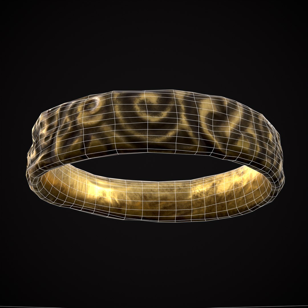3D model Medieval Carved Gold Ring - TurboSquid 2052891