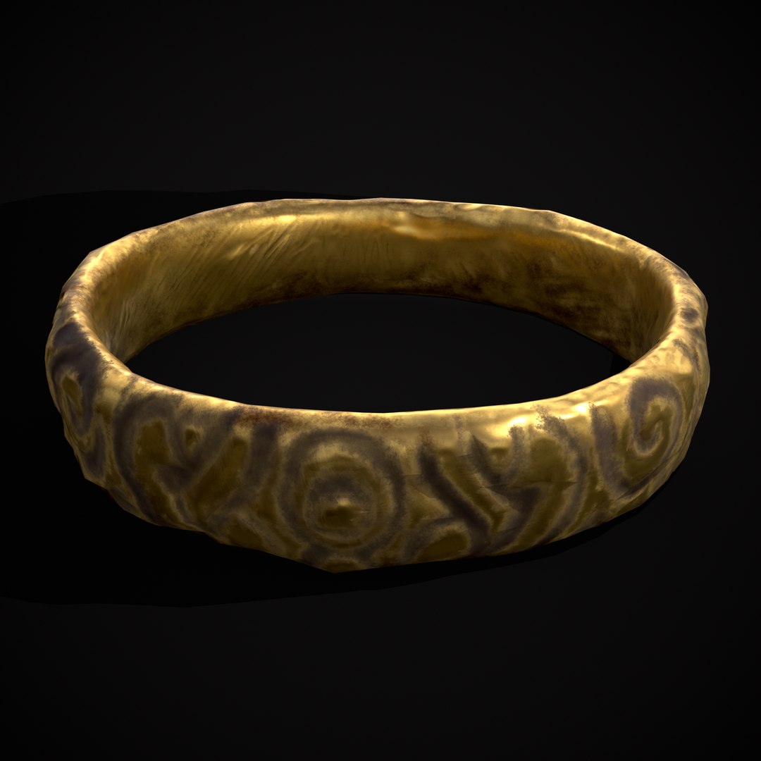 3D model Medieval Carved Gold Ring - TurboSquid 2052891