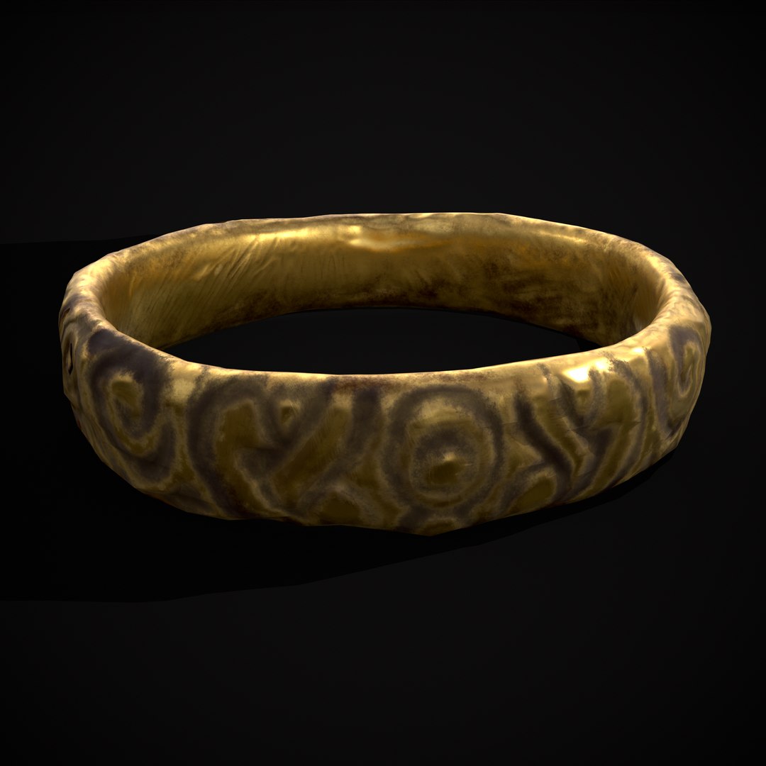3D model Medieval Carved Gold Ring - TurboSquid 2052891