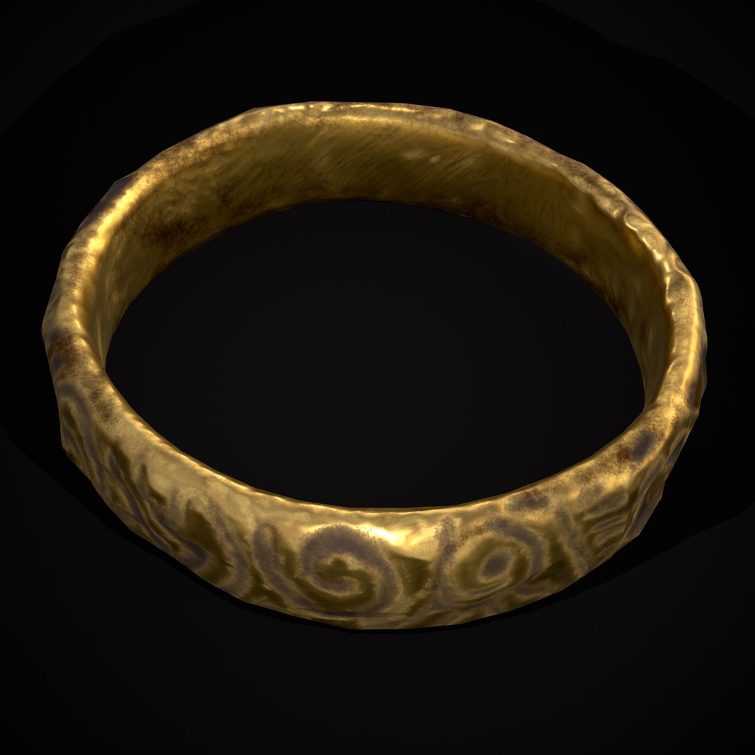 3D model Medieval Carved Gold Ring - TurboSquid 2052891