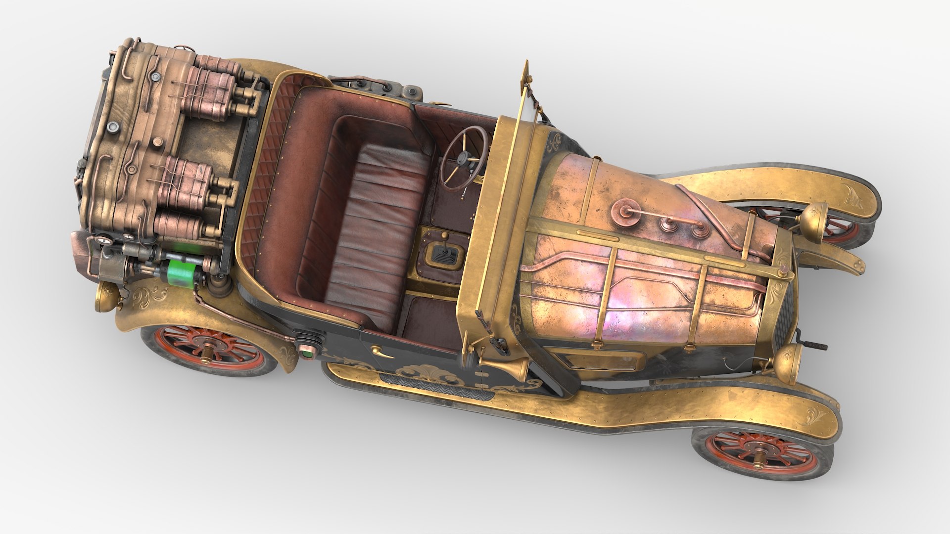 Vintage Steampunk Convertible Rigged For Maya 3D - TurboSquid 2412741