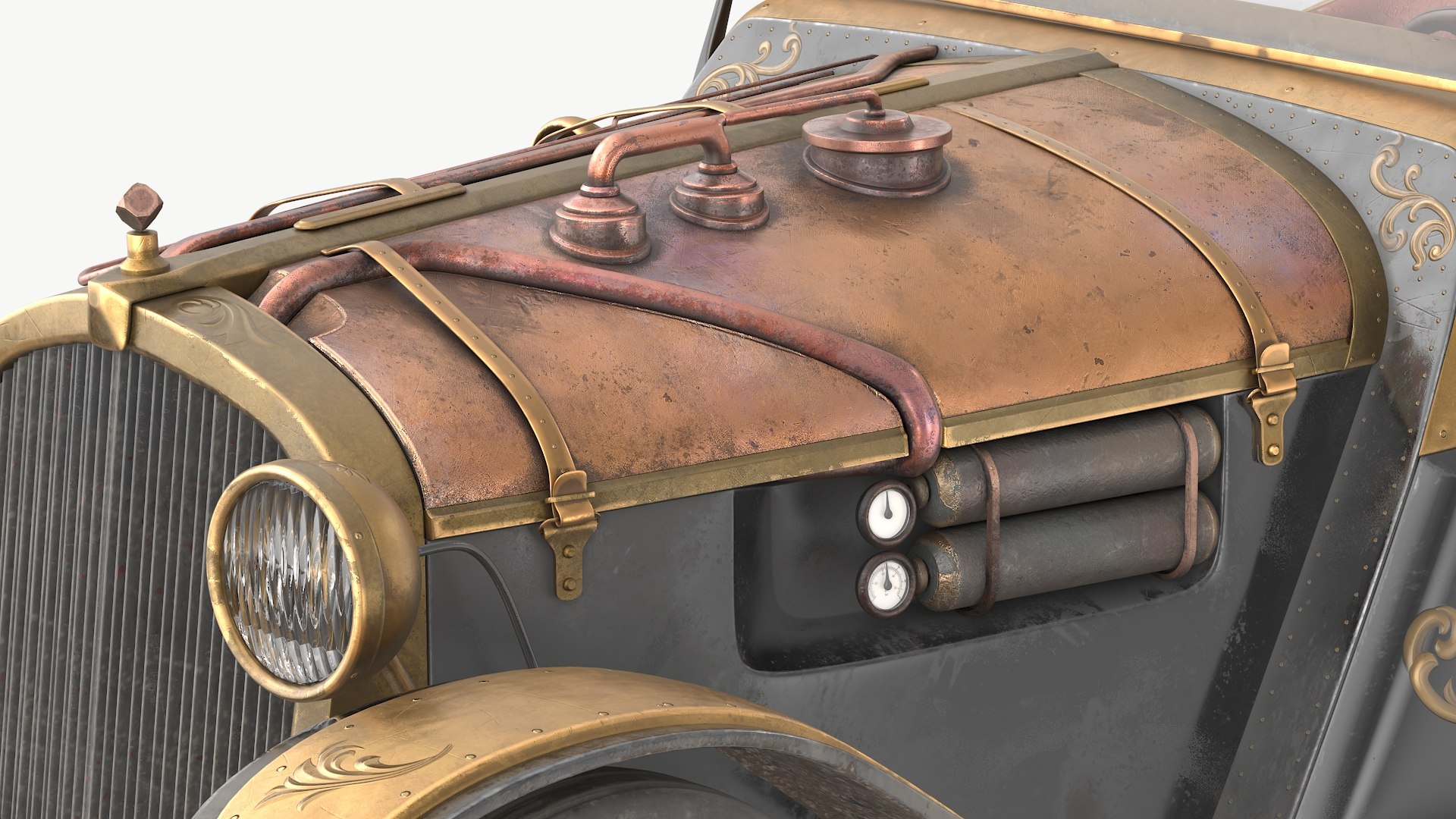 Vintage Steampunk Convertible Rigged For Maya 3D - TurboSquid 2412741