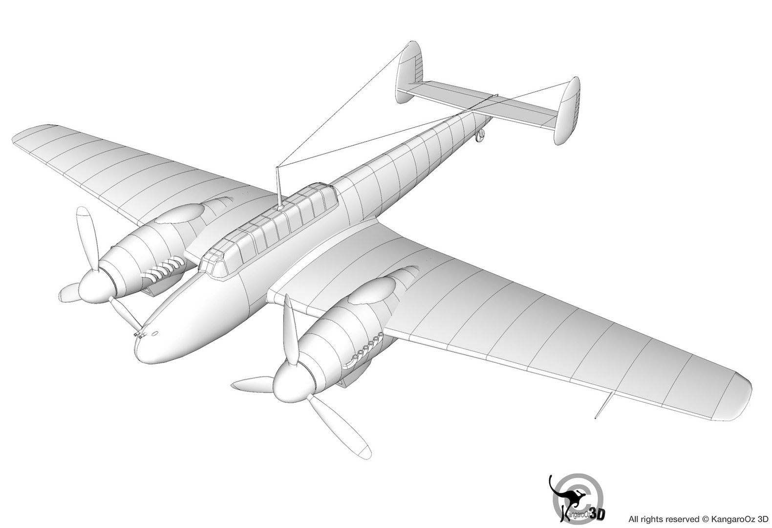 3d Messerschmitt Bf Airplane Plane Model