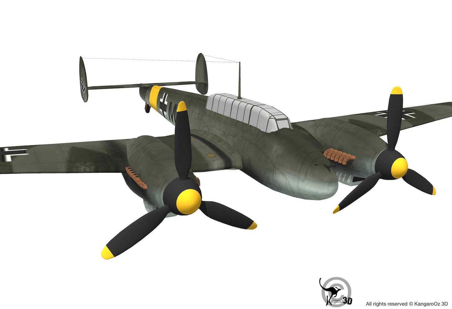 3d Messerschmitt Bf Airplane Plane Model