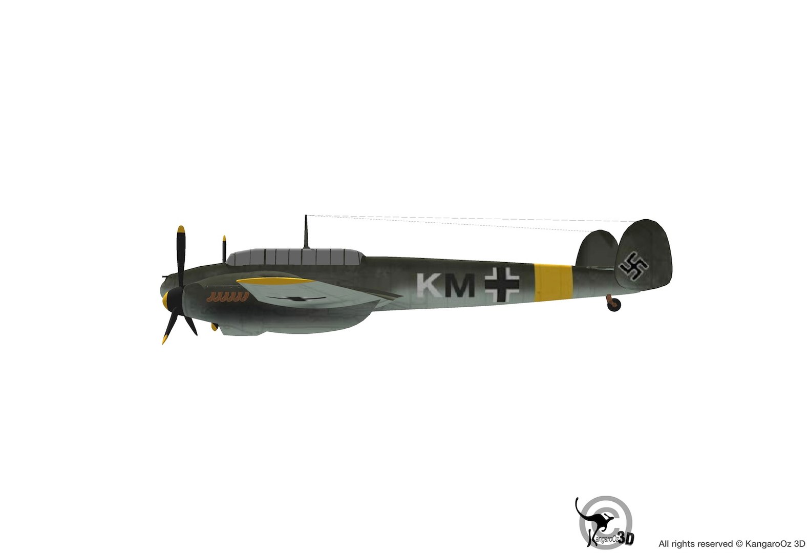 3d Messerschmitt Bf Airplane Plane Model