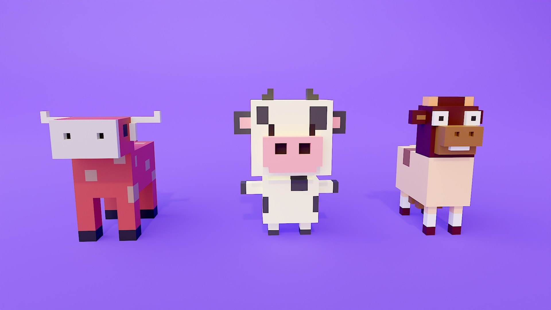 Cow Voxel Art Pack 3d Model 3D - TurboSquid 2182598