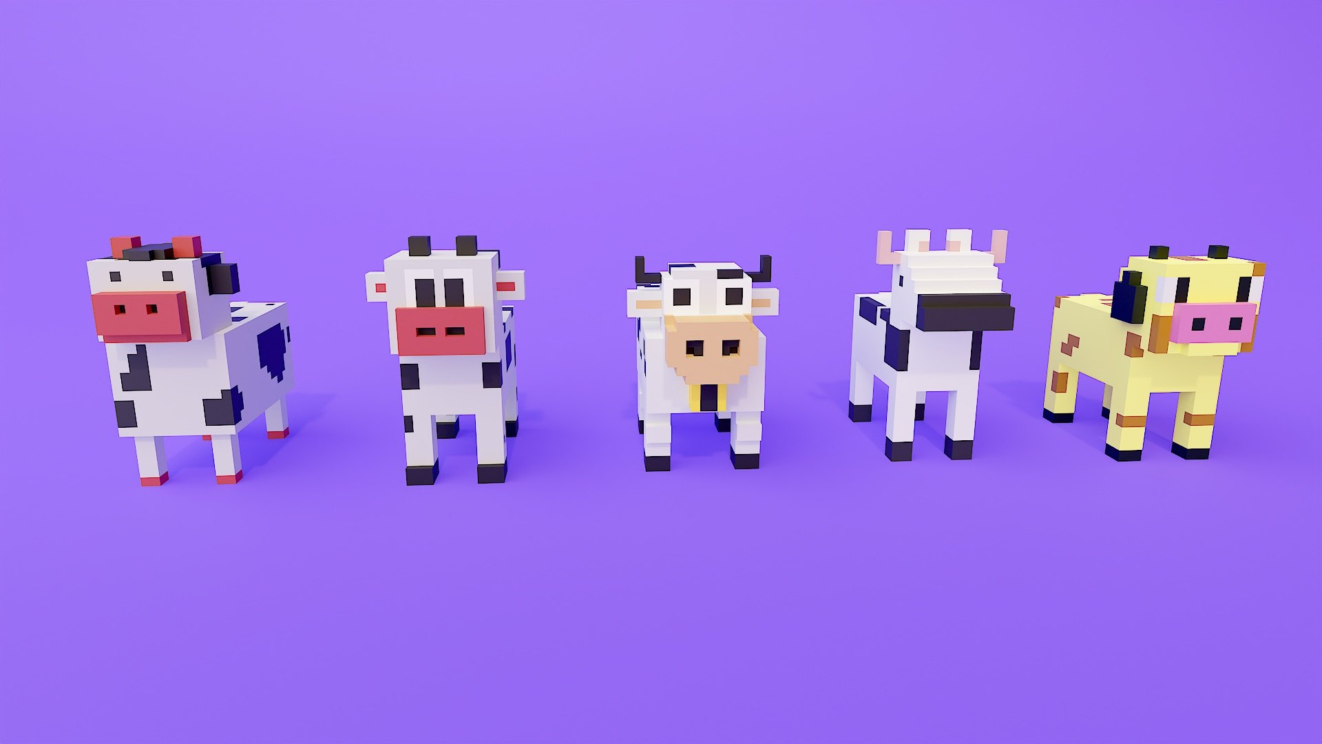 Cow Voxel Art Pack 3d Model 3D - TurboSquid 2182598