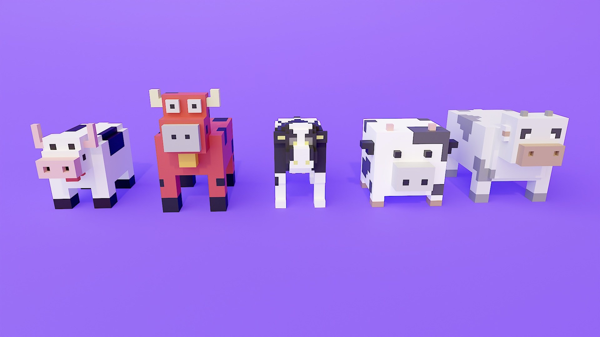 Cow Voxel Art Pack 3d Model 3D - TurboSquid 2182598