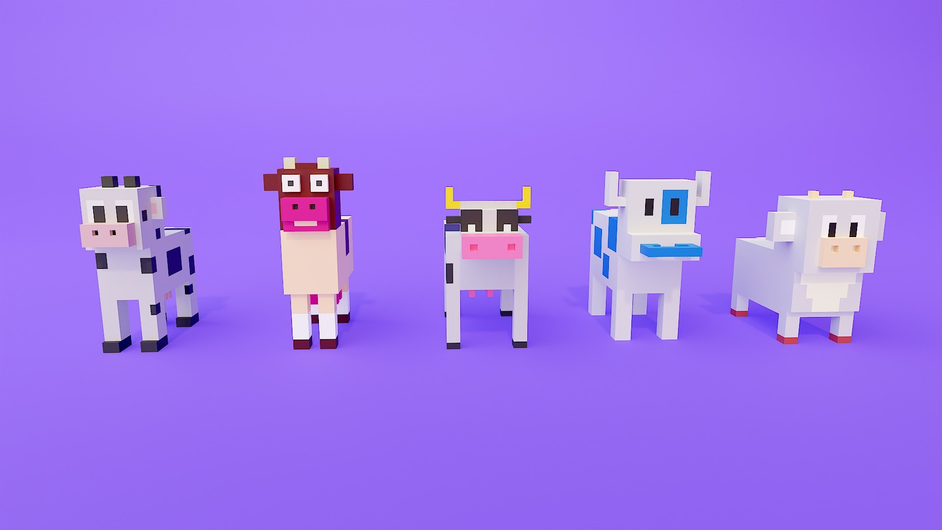 Cow Voxel Art Pack 3d Model 3D - TurboSquid 2182598