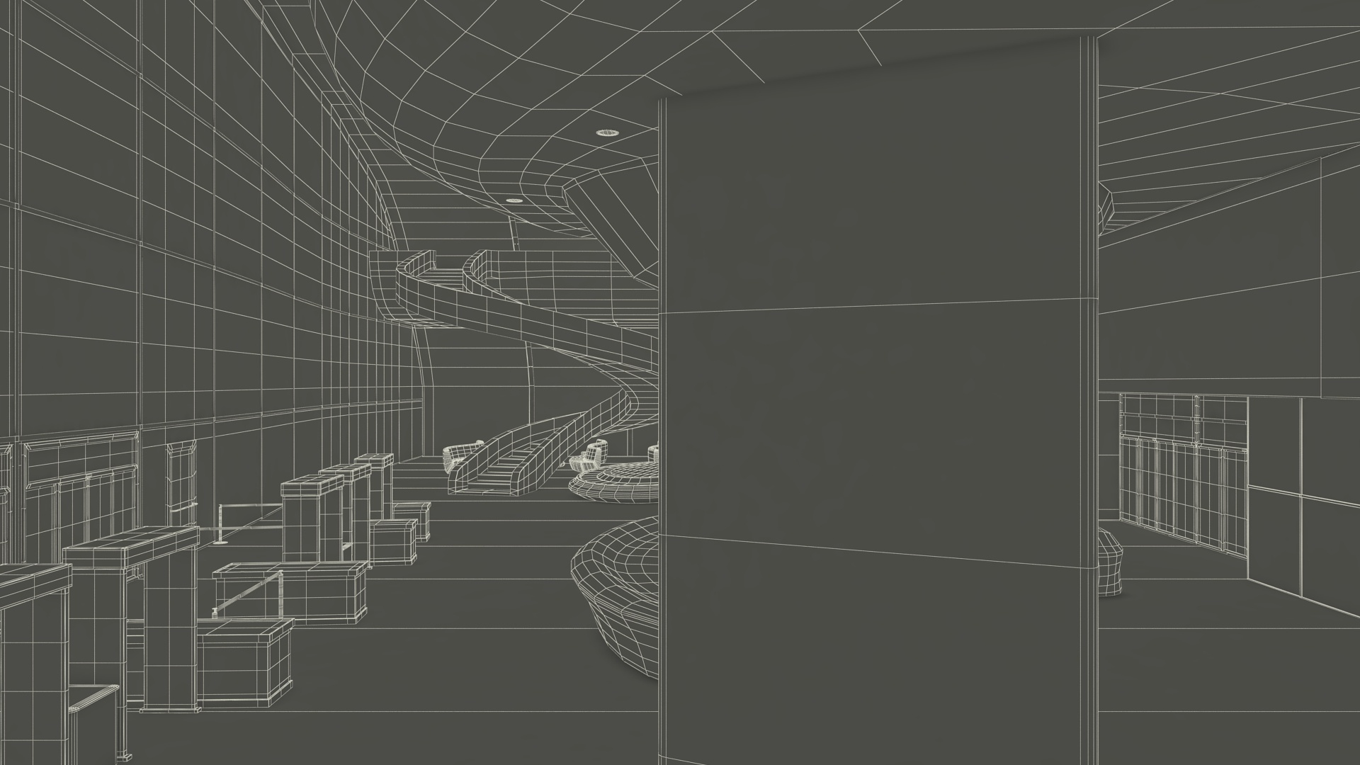 Futuristic Lobby Interior 3D Model - TurboSquid 2332362