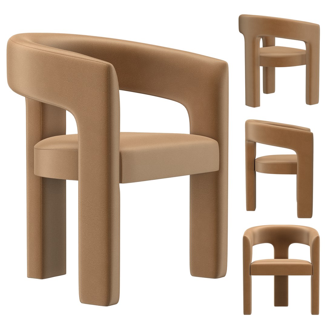 3D INES OPEN-BACK FABRIC ARMCHAIR Model - TurboSquid 1953256