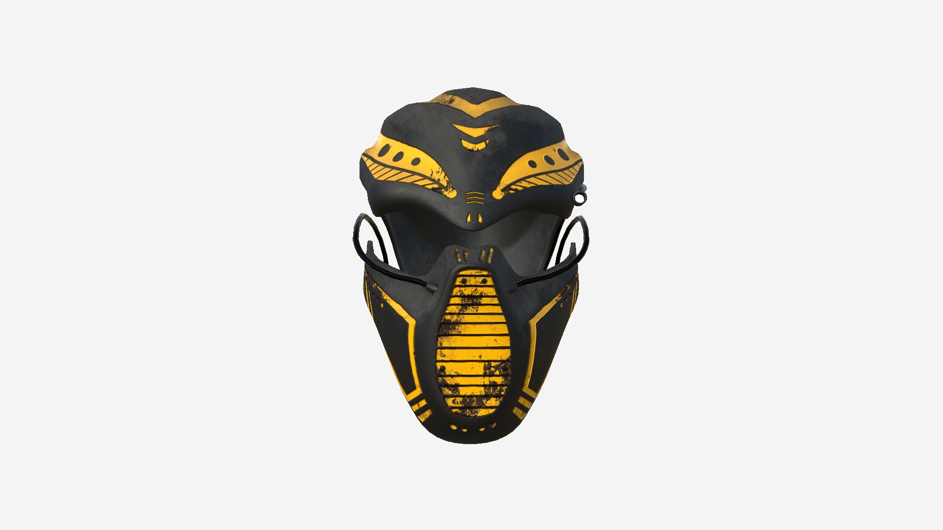 3D SciFi Ninja Mask A09 Black Yellow - Character Design Fashion ...