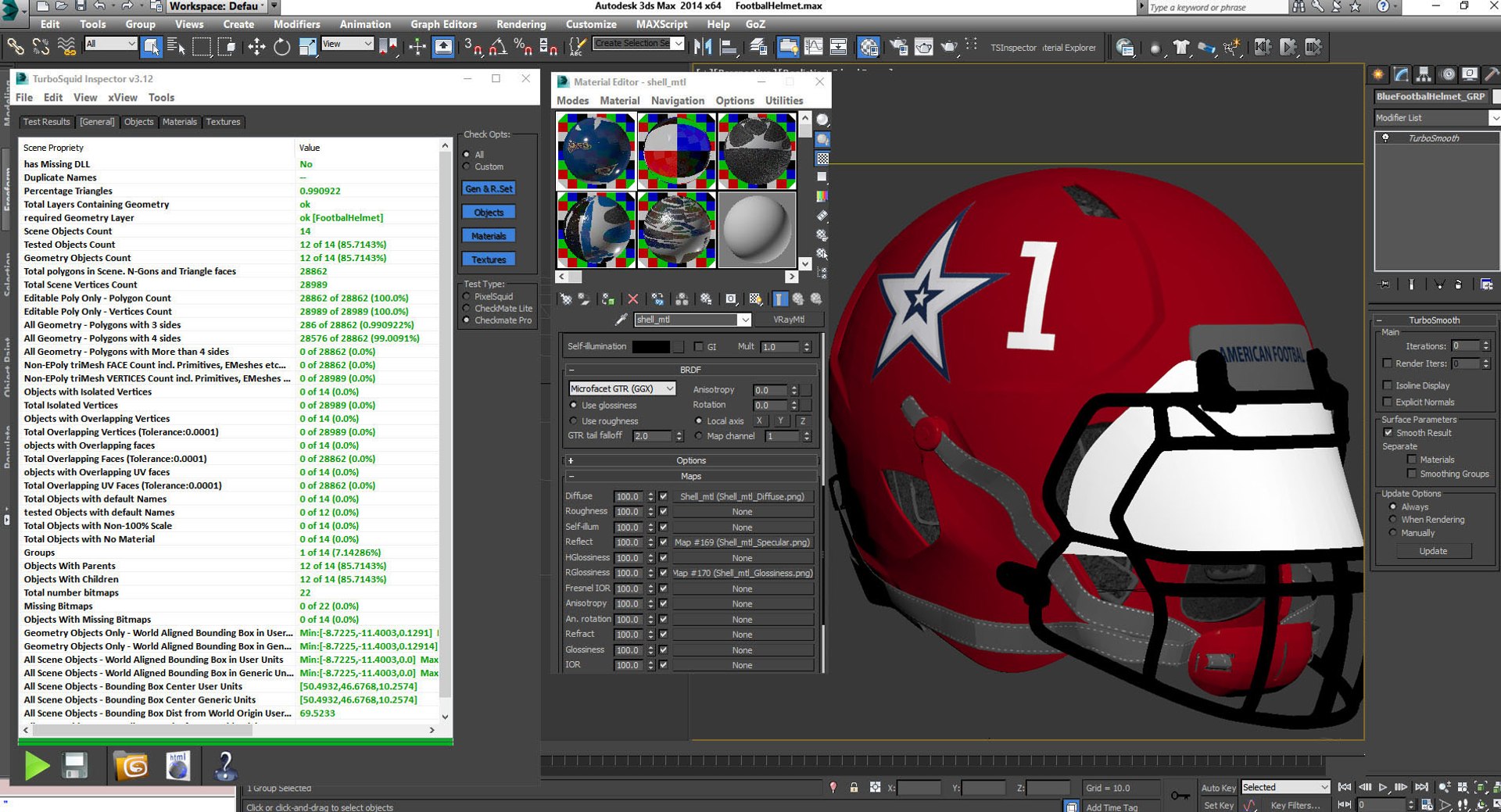 3D red football helmet - TurboSquid 1455719