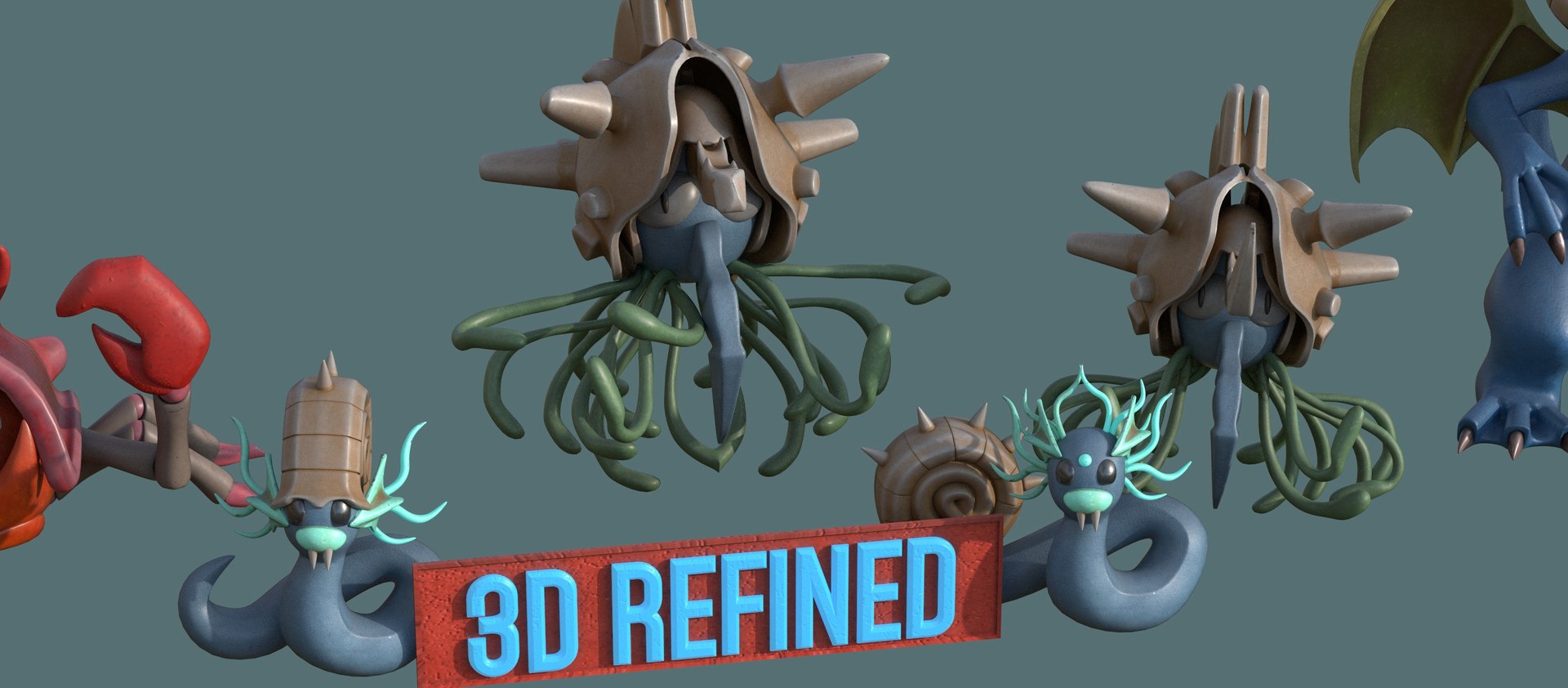 3D Game Ready Creature Bundles- Water And Sea Monsters- Evolution ...