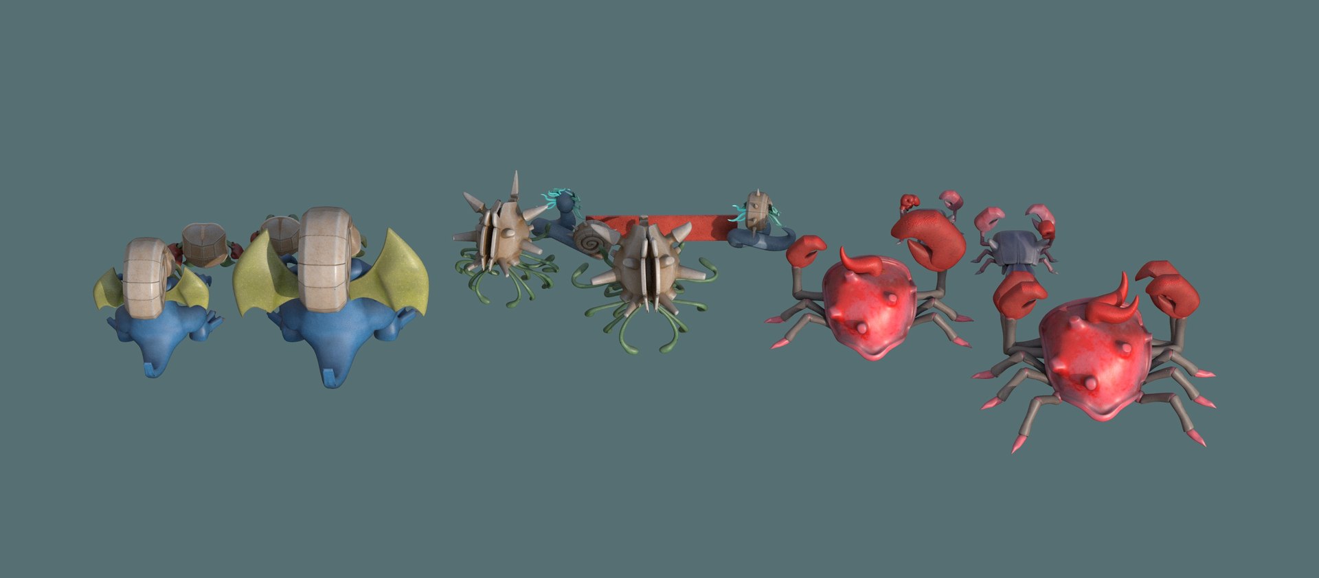 3D Game Ready Creature Bundles- Water And Sea Monsters- Evolution ...