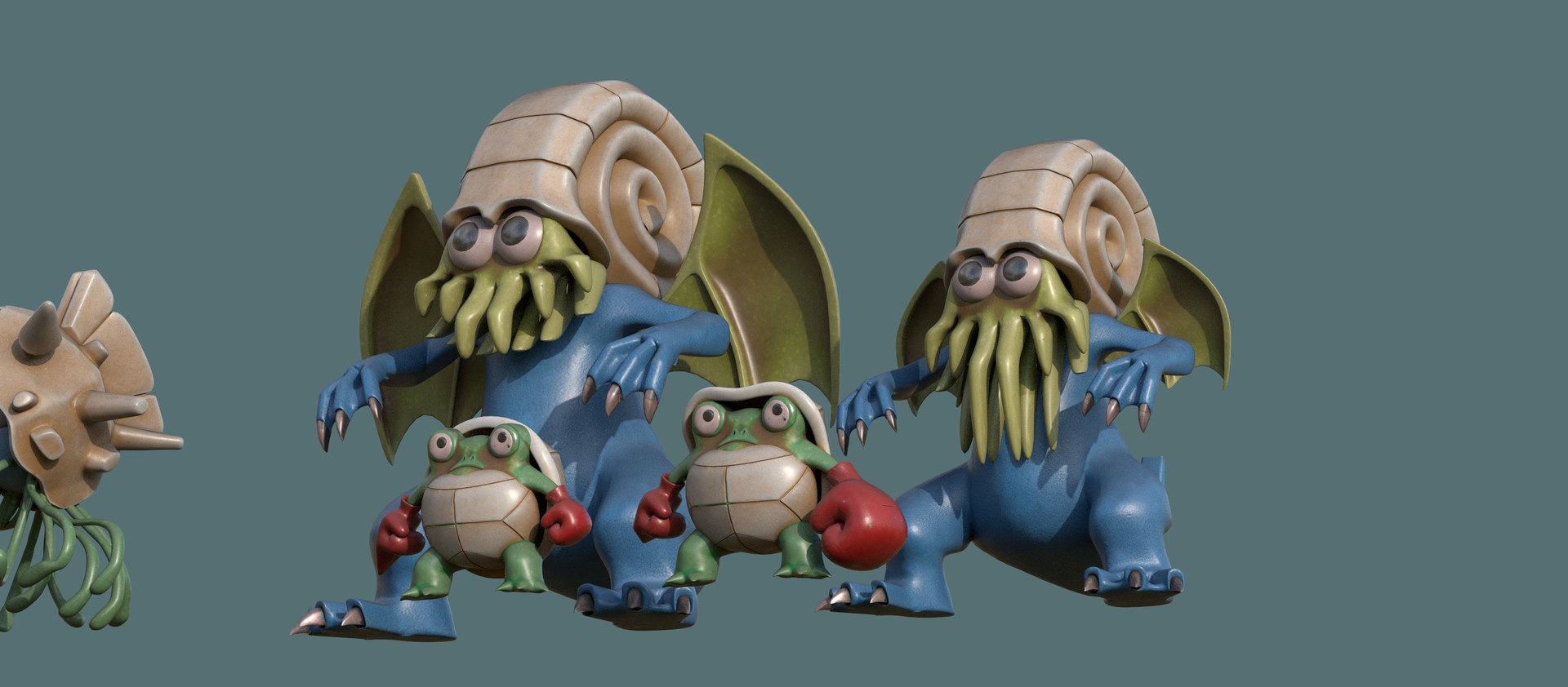 3D Game Ready Creature Bundles- Water And Sea Monsters- Evolution ...