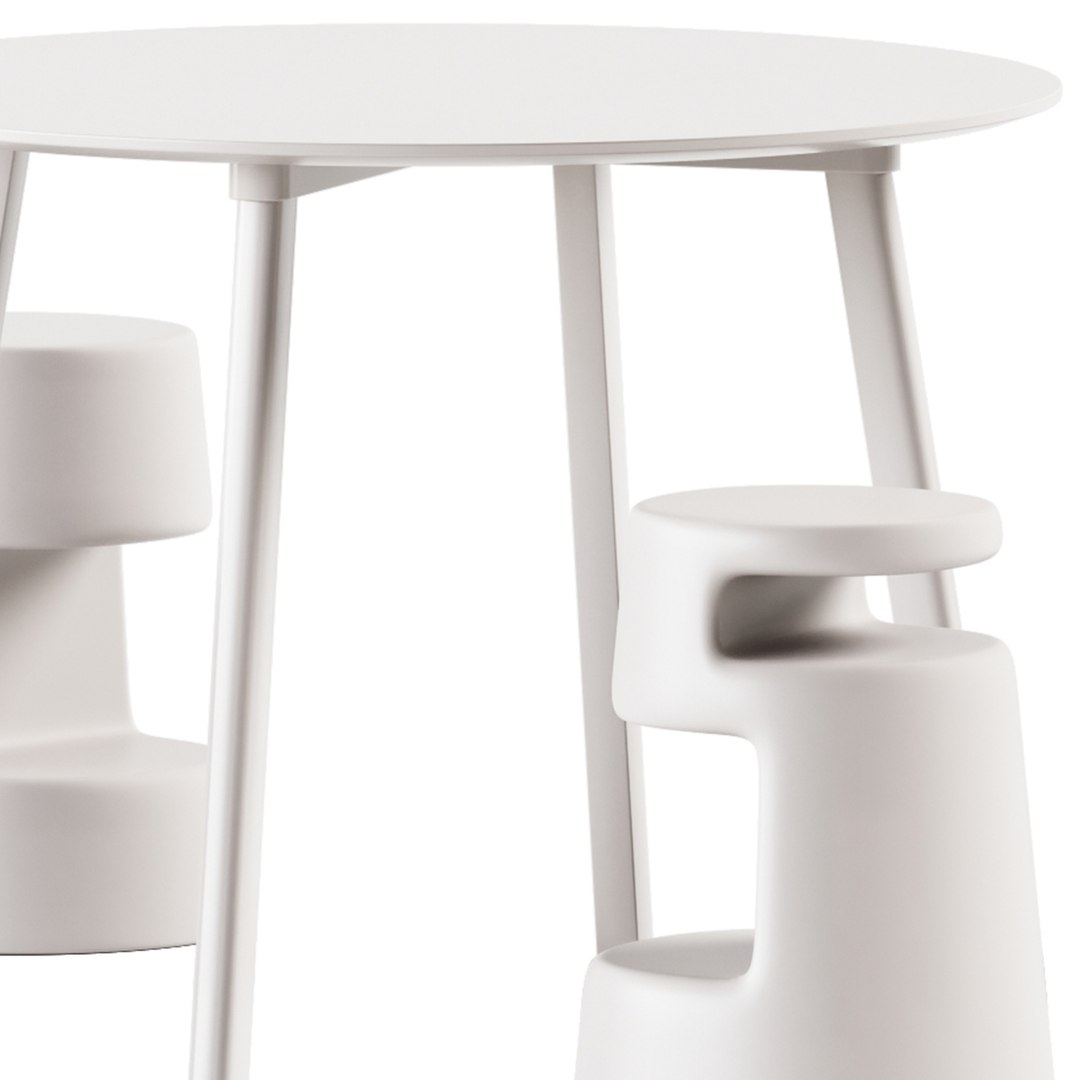 Hay CPH Deux 220 Round Table And Stool 2525 JR By Alma Design 3D ...