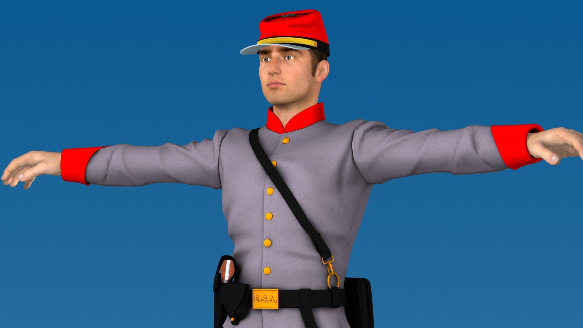 uniforms artilleryman c s 3d model