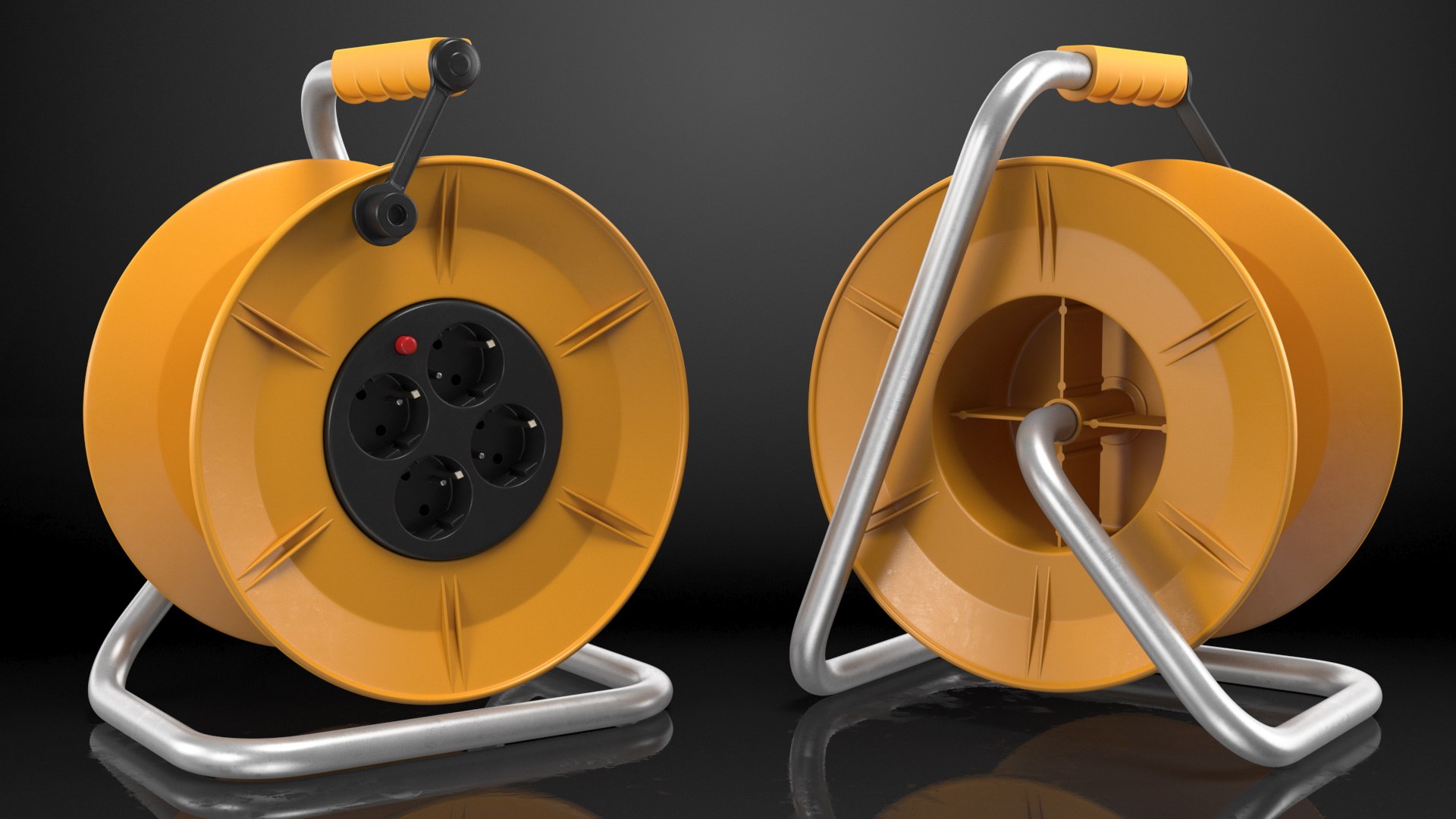 Empty Electric Cable Reel With CEE 7 Outlets Model - TurboSquid 1870877