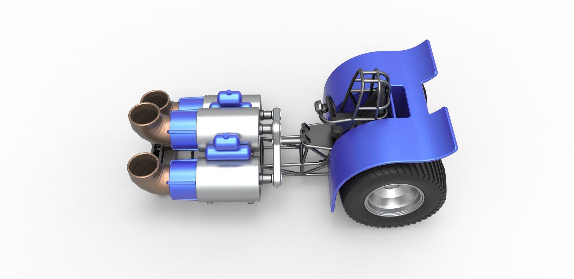 Diecast Pulling Tractor With 3 Jet Engines Scale 1 To 25 Model ...