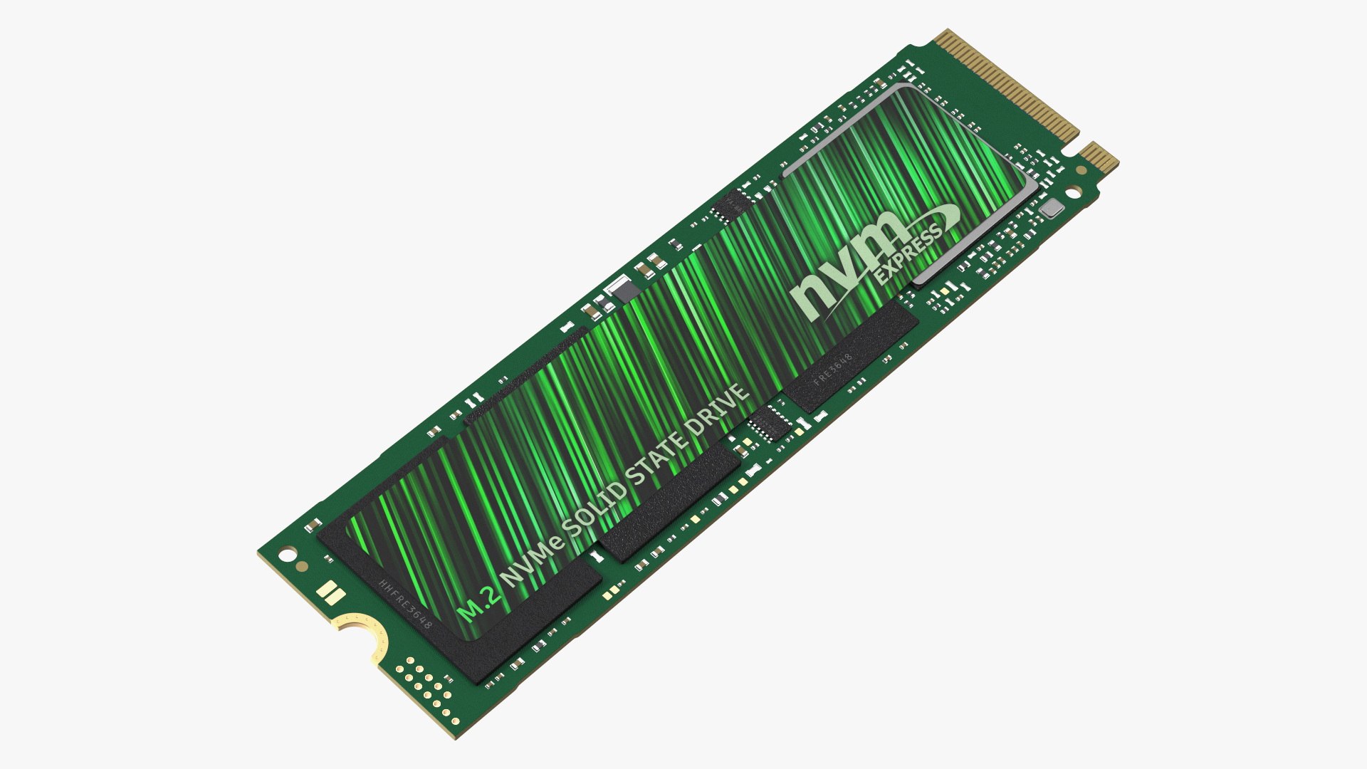3D M2 NVMe SSD Green 1 TB - TurboSquid 2146172