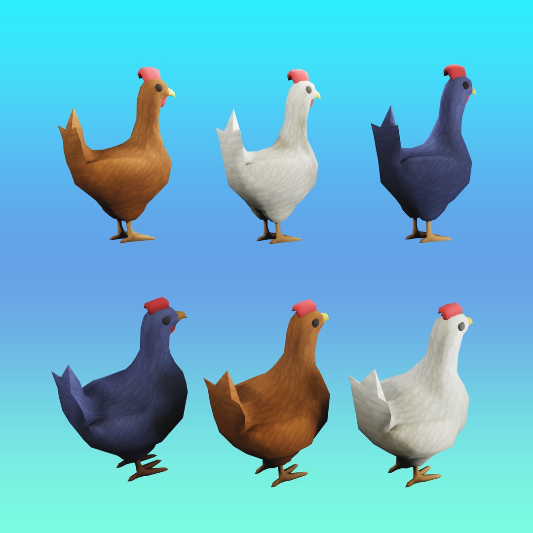 3d Chikens Turbosquid 2233576 