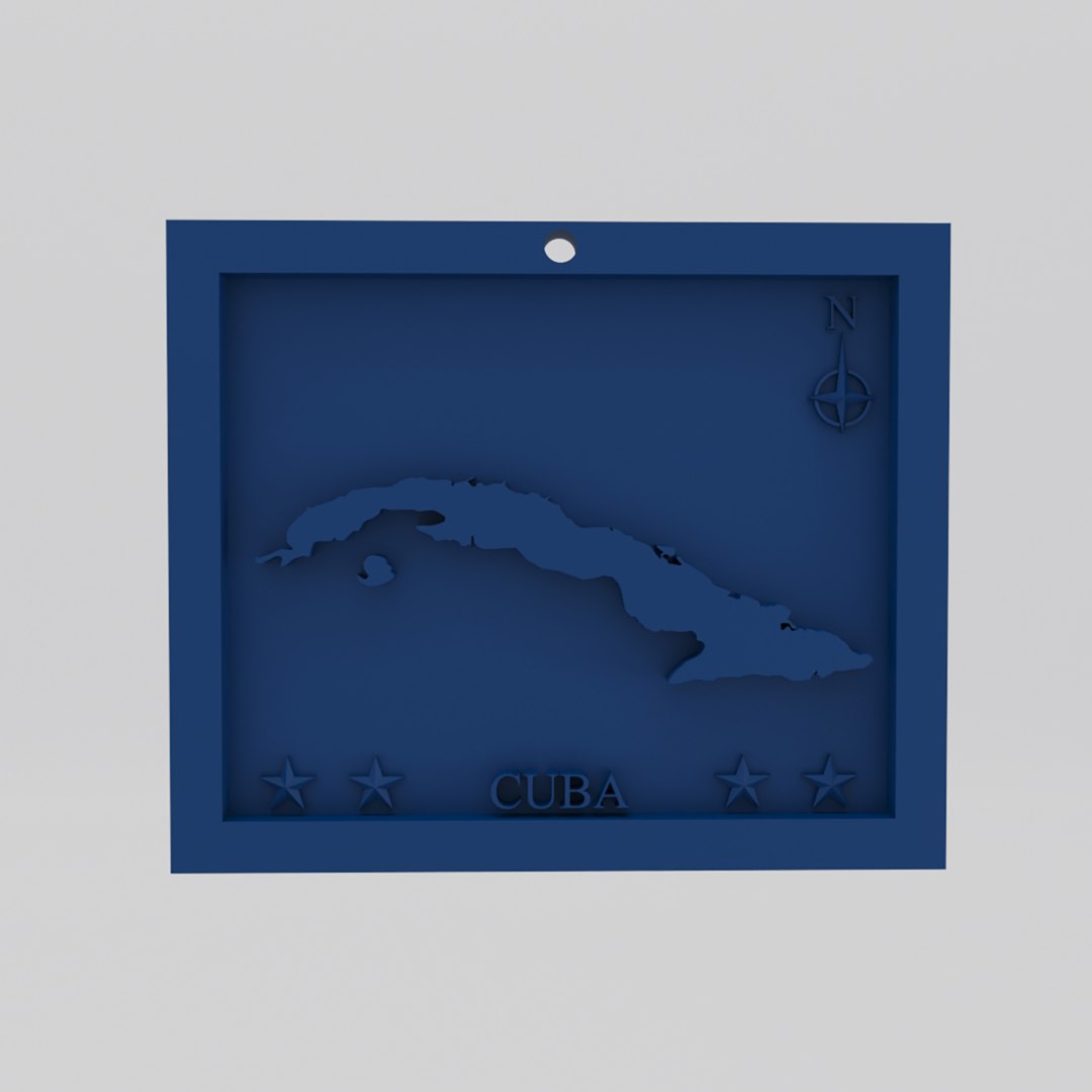 Cuba Map Print 3D Model - TurboSquid 1727023