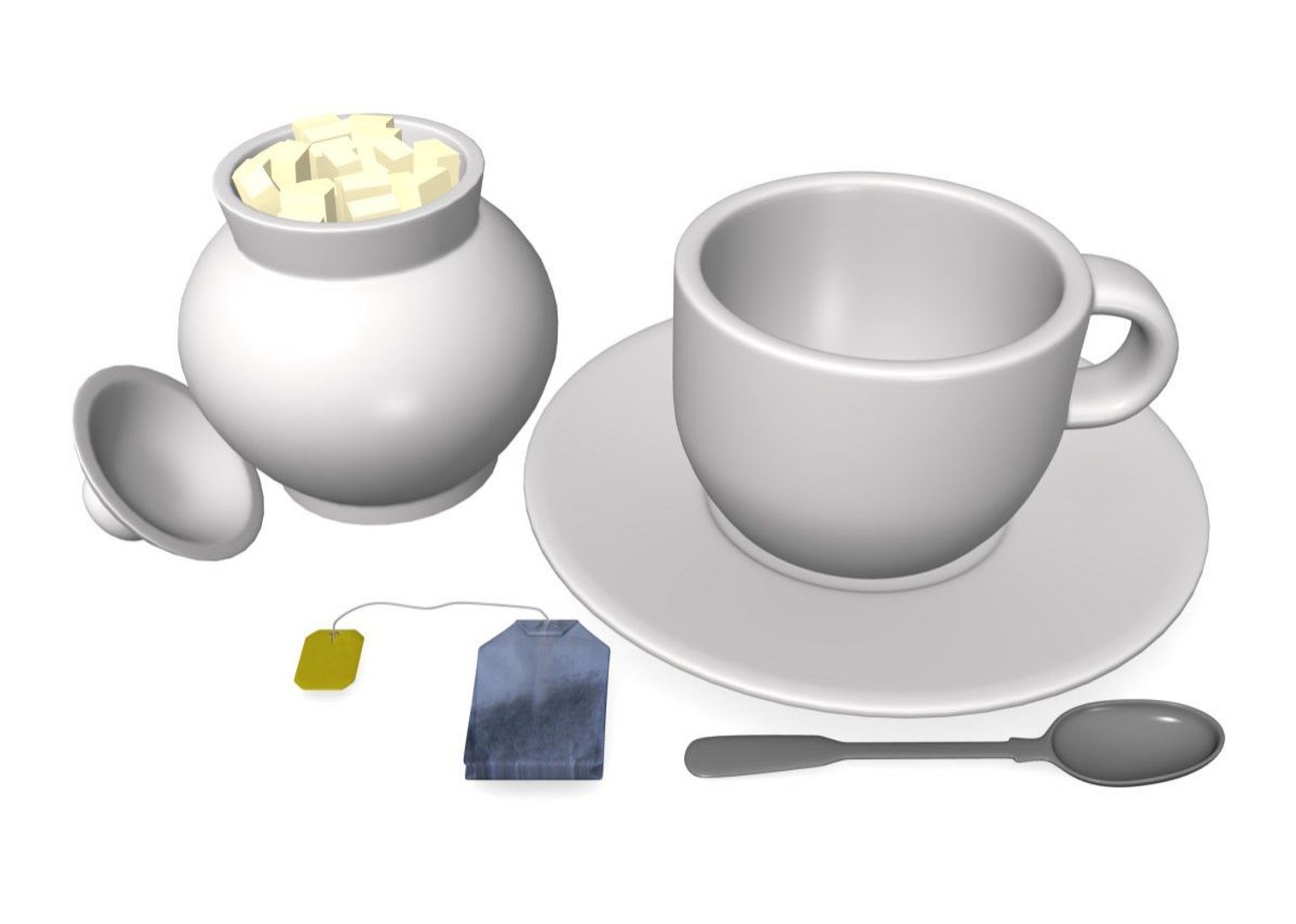 3d 3ds Tea Set