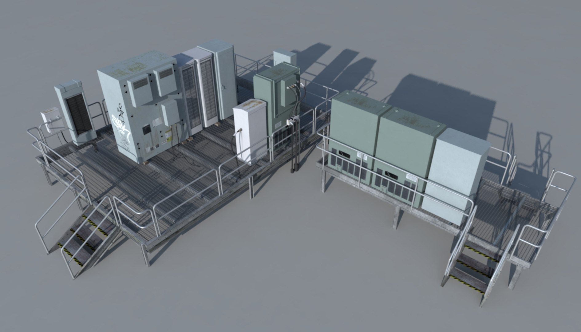 Rooftop Electrical Boxes 3d Model