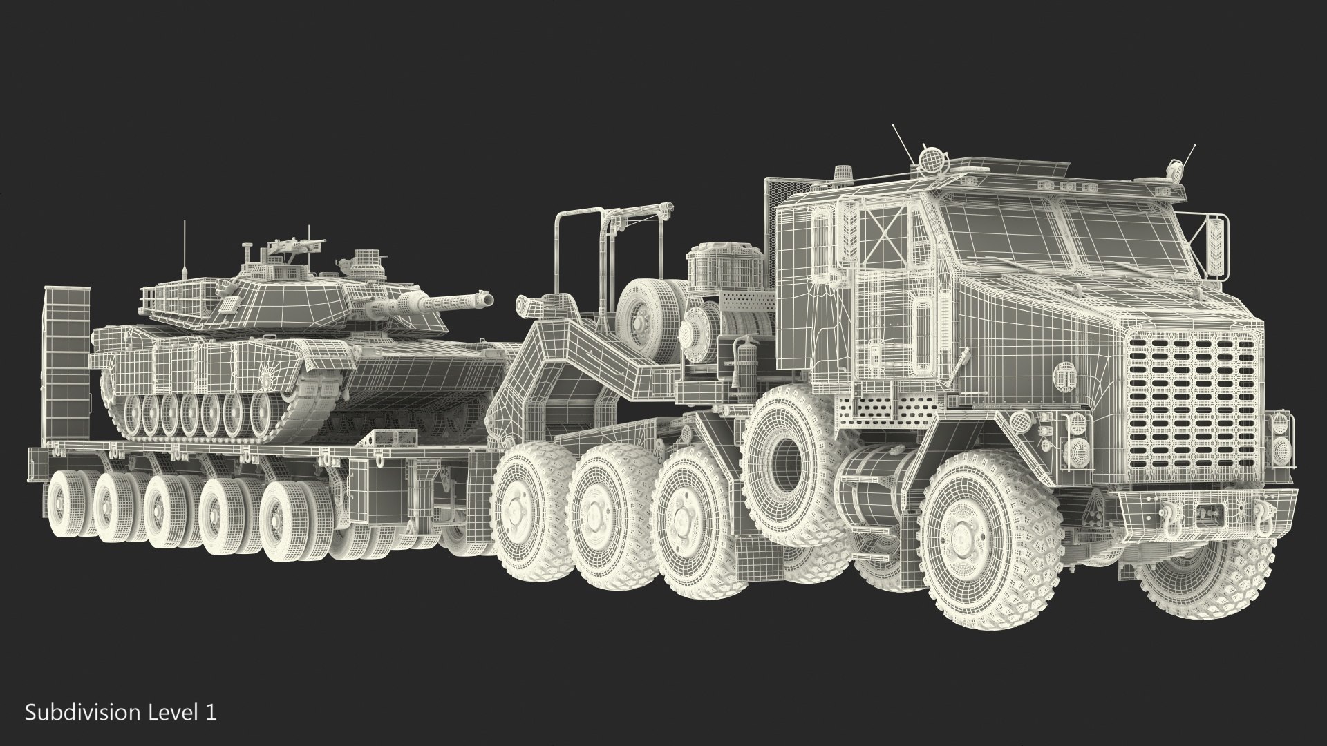 Oshkosh m1070 tank transporter 3D model - TurboSquid 1442895