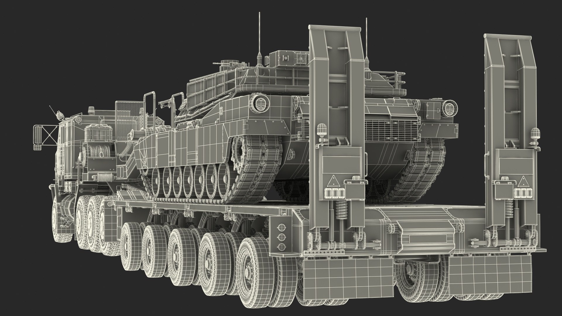 Oshkosh m1070 tank transporter 3D model - TurboSquid 1442895