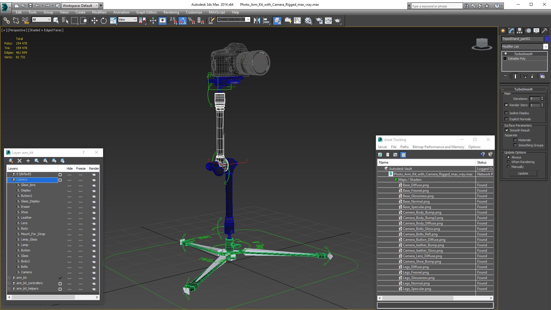 3D Photo Arm Kit With Camera Rigged - TurboSquid 1839035