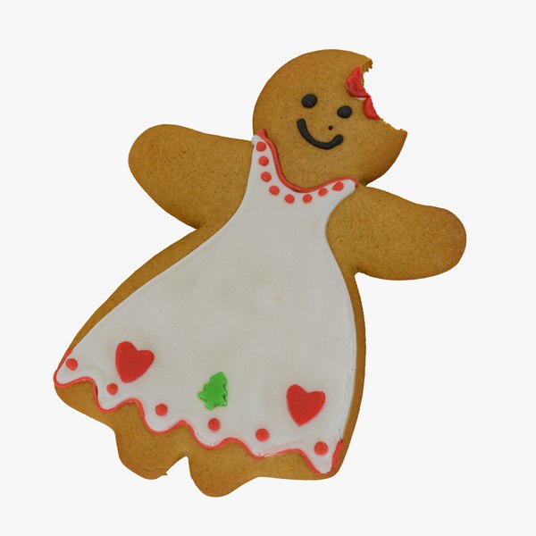 3D Gingerbread Woman Cookie 01 Bitten RAW Scan - TurboSquid 1718871