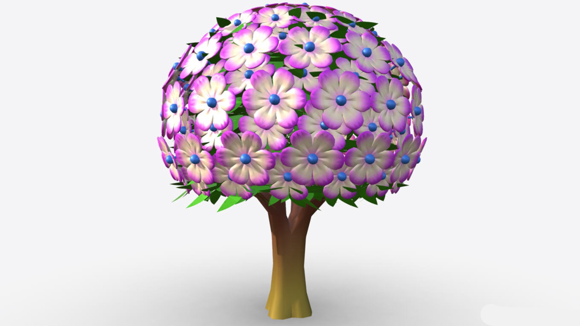 Cartoon Flower Tree 3D Model - TurboSquid 2249070